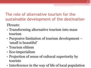 Sustainability of mass tourism | PDF