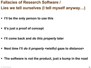 Sustainability of Scientific Software: Experience from Several Projects ...