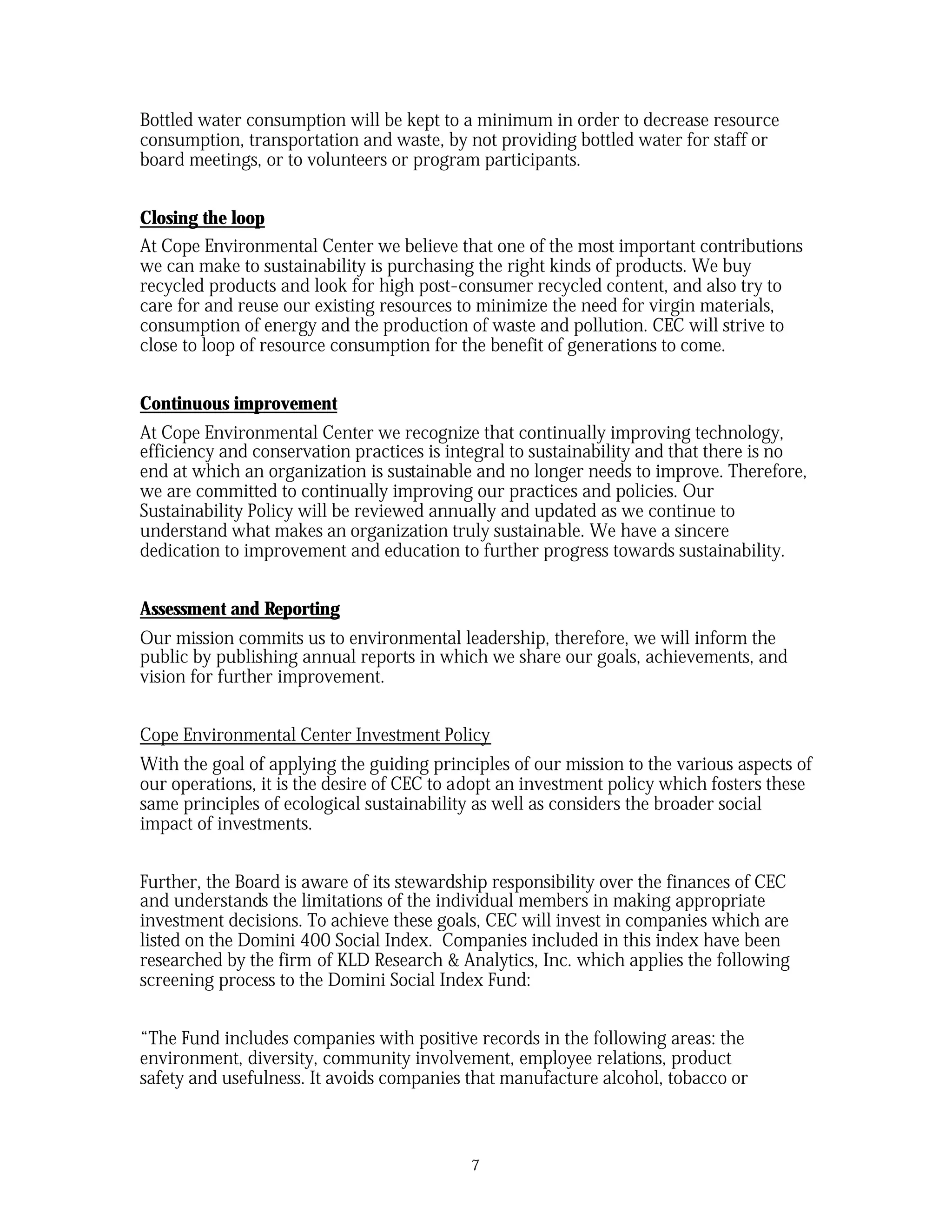 Sustainability policy | PDF