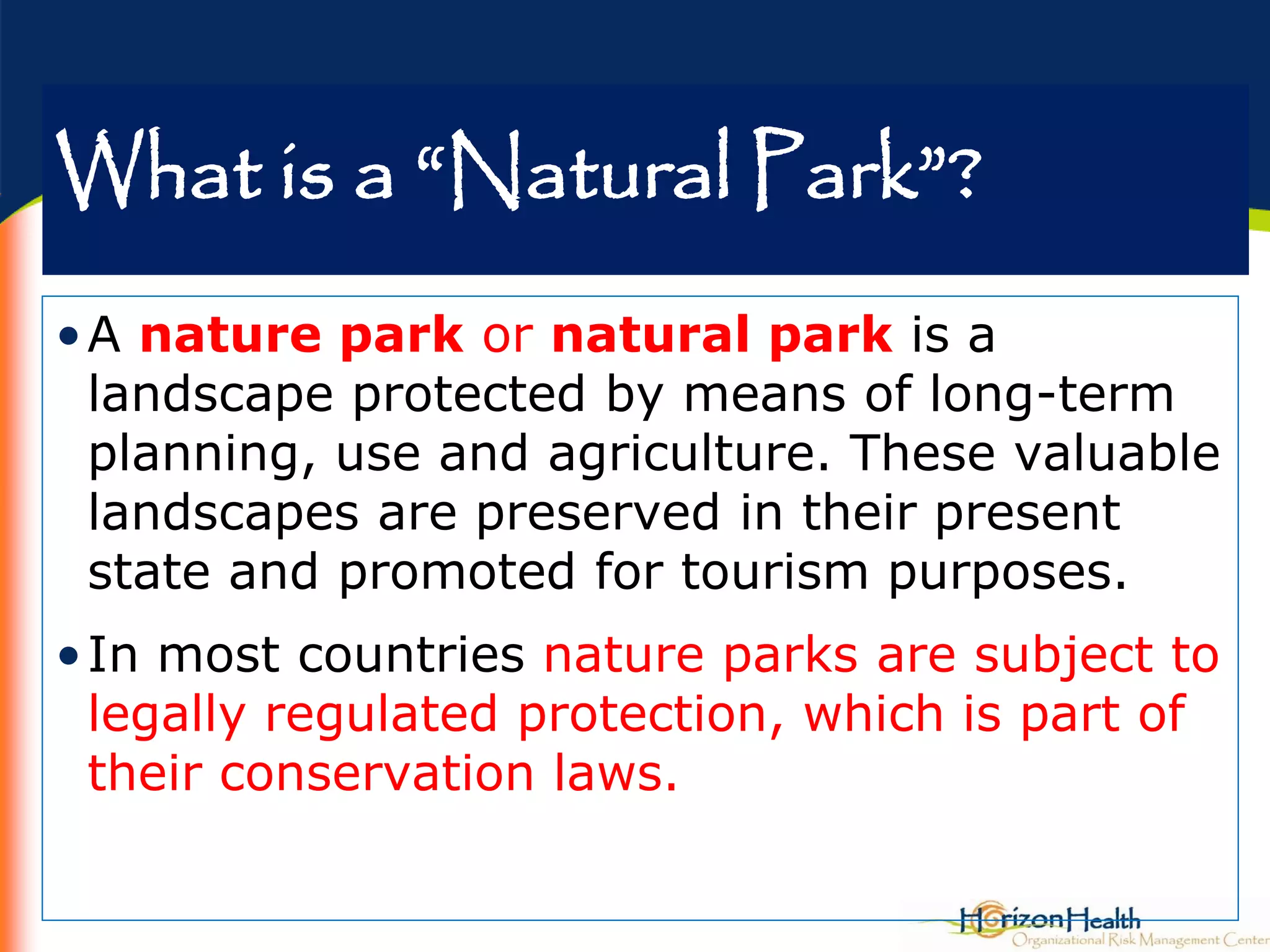 Sustainability practices in natural parks | PDF