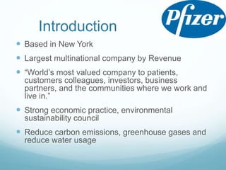 Pfizer Sustainability | PPTX | Business | Business and Finance