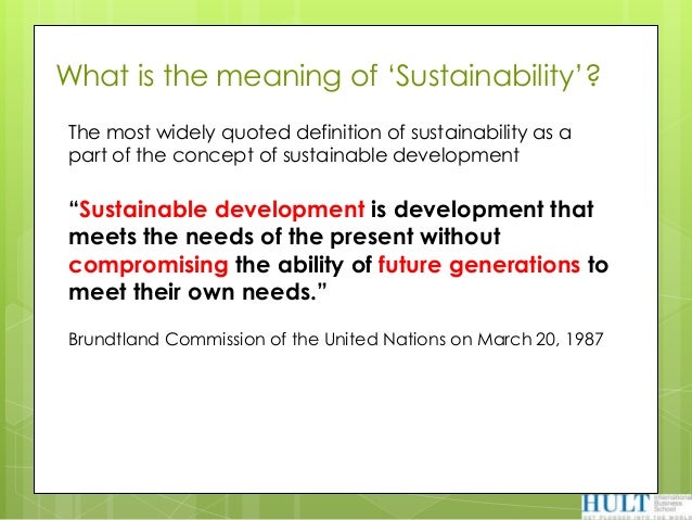 Sustainability presentation for HULT