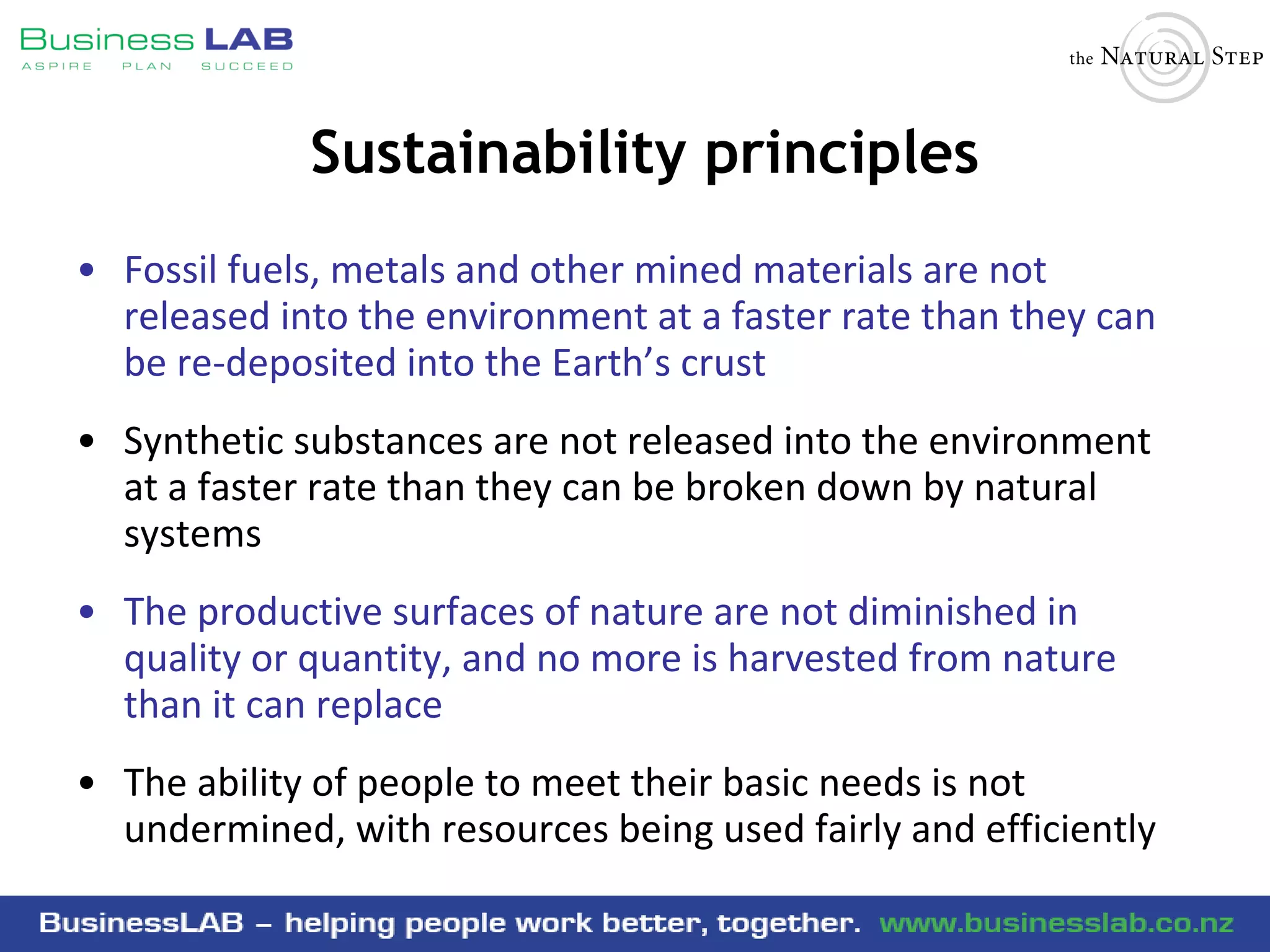 Sustainability Principles | PPT