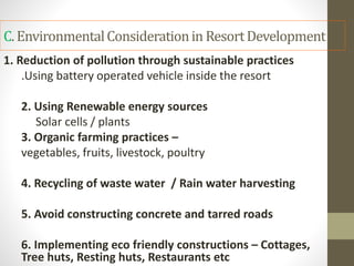 Sustainability principles and its application resort management | PPTX