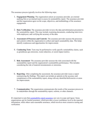 Sustainability Report Assuranc1.pdf | Business Accounting & Finance ...