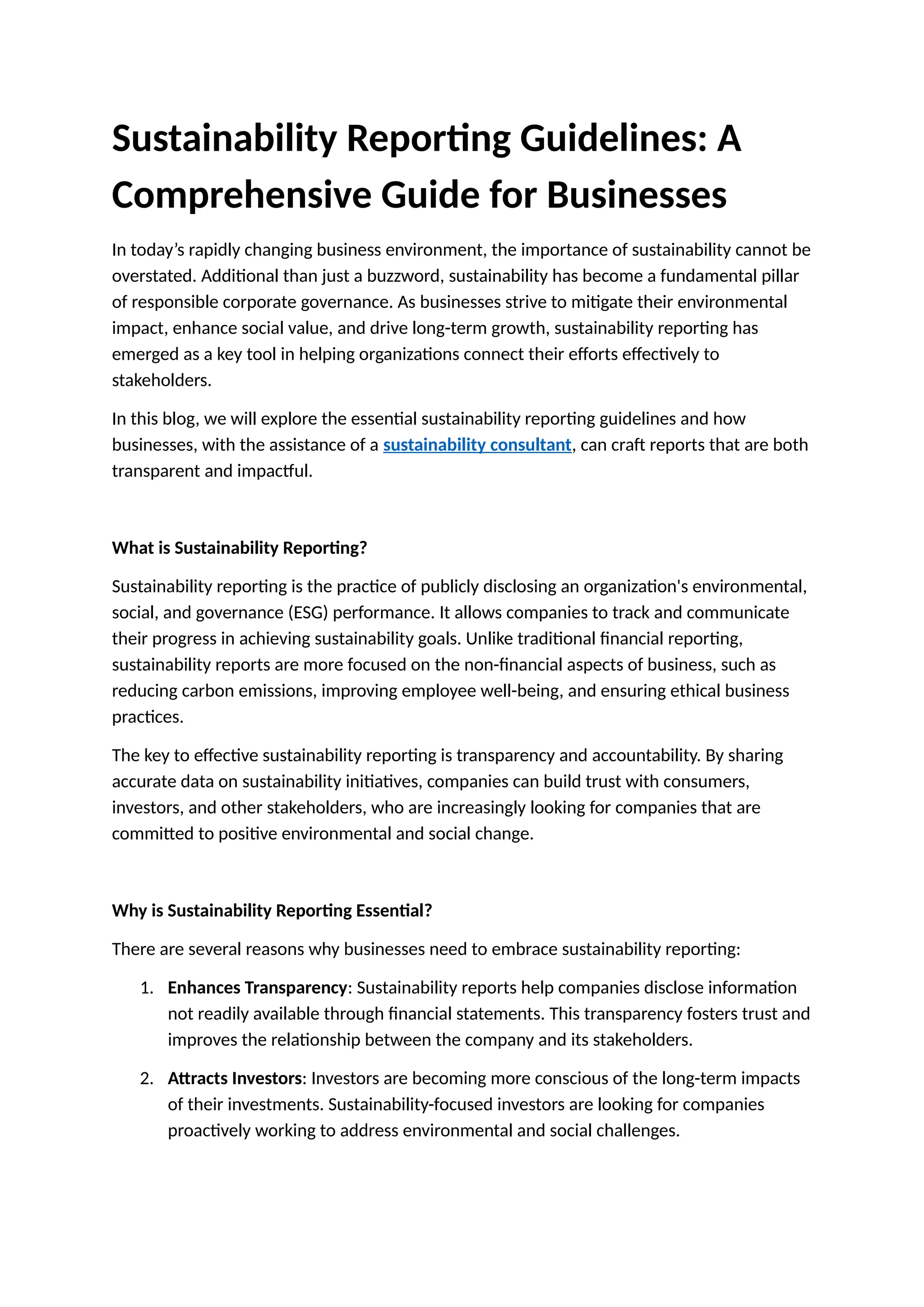 Sustainability Reporting Guidelines Guide | PDF