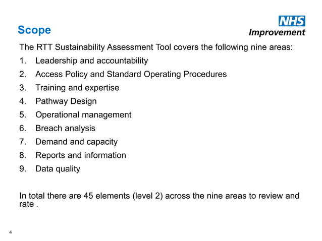 Elective Care Conference: overview of the RTT Sustainability and Assessment Tool | PDF