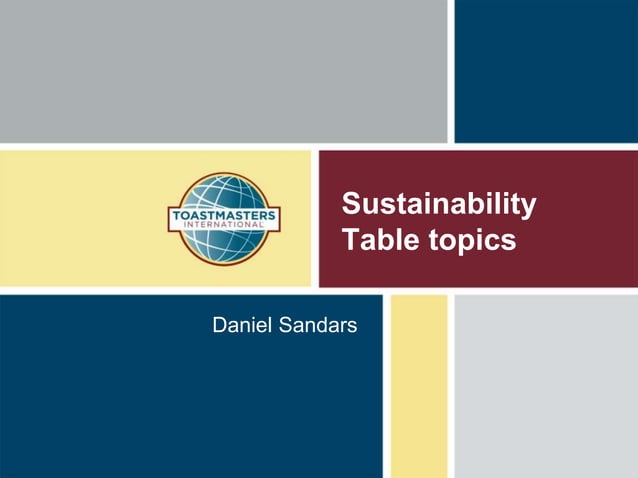 Sustainability Table Topics | PPT