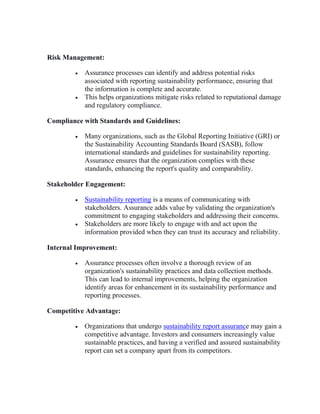 Sustainabity Report Assurance Importance.pdf | Business | Business and ...