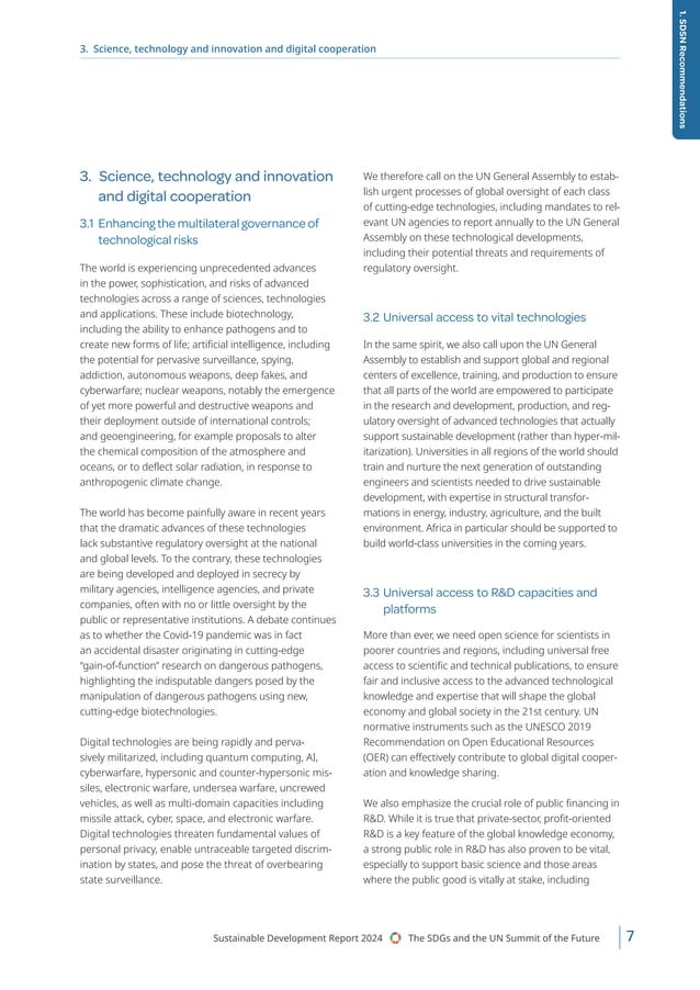 UN SDSN Sustainable Development Report 2024 | PDF