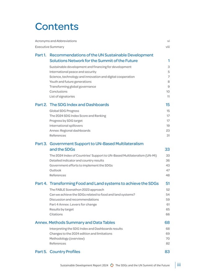 UN SDSN Sustainable Development Report 2024 | PDF