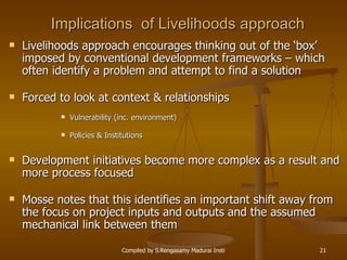 Sustainable Livelihood Framework SR | PPT