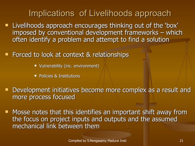 Sustainable Livelihood Framework SR | PPT