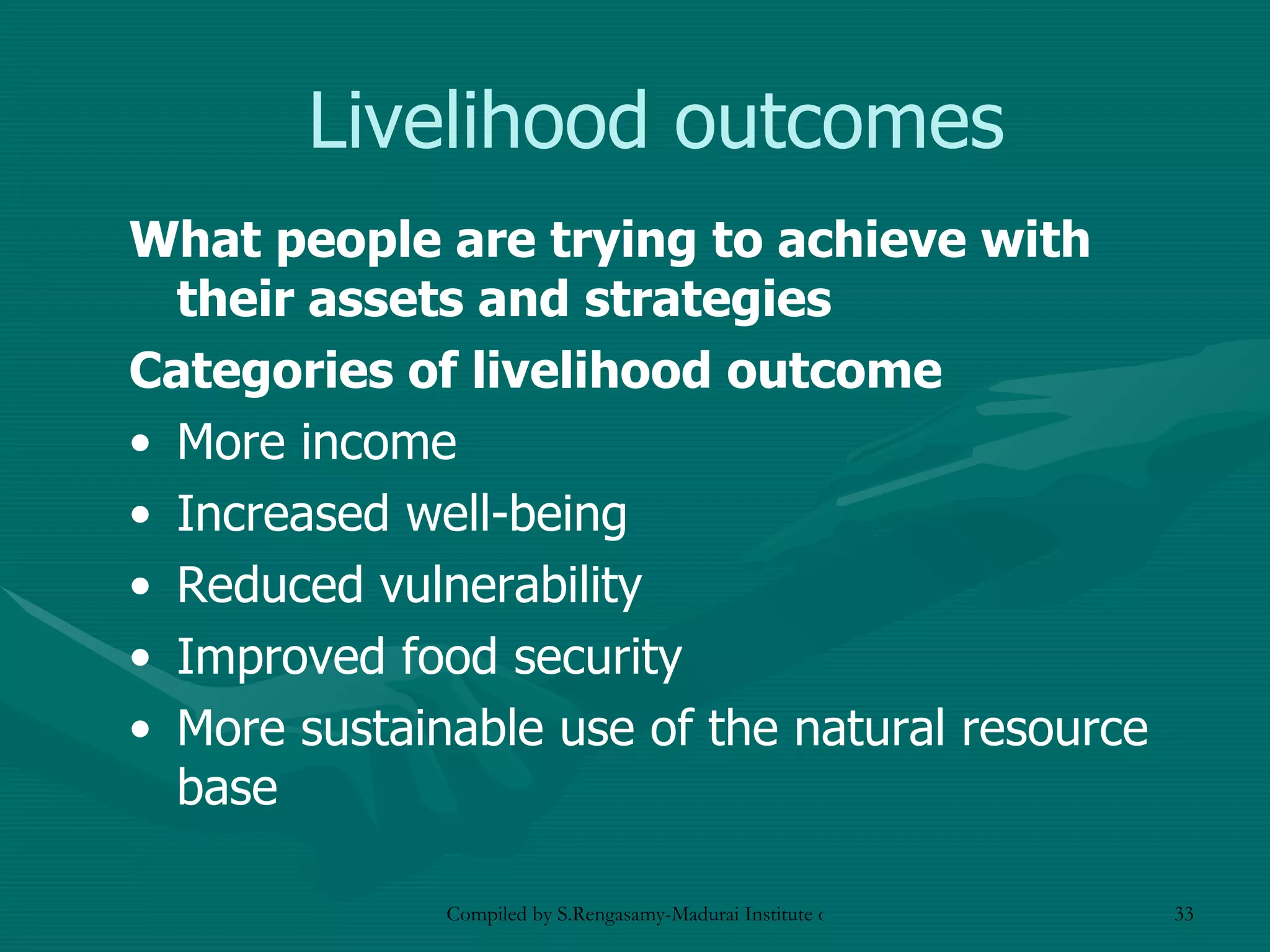 Sustainable Livelihood SR | PPT