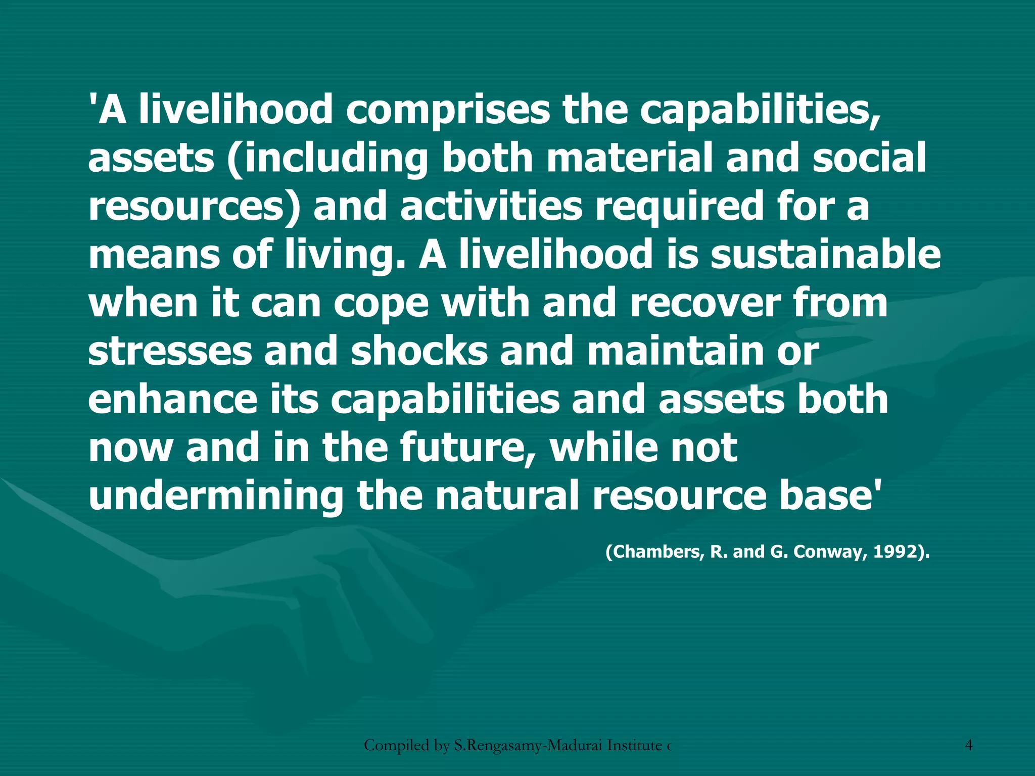 Sustainable Livelihood SR | PPT