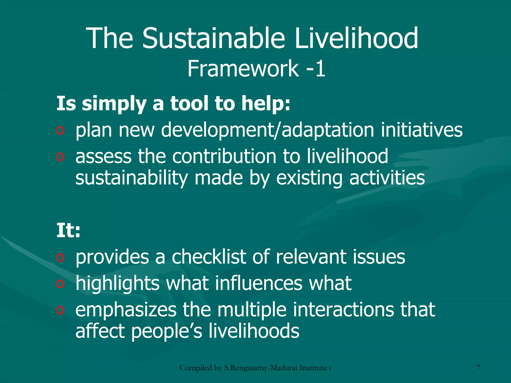 Sustainable Livelihood SR | PPT