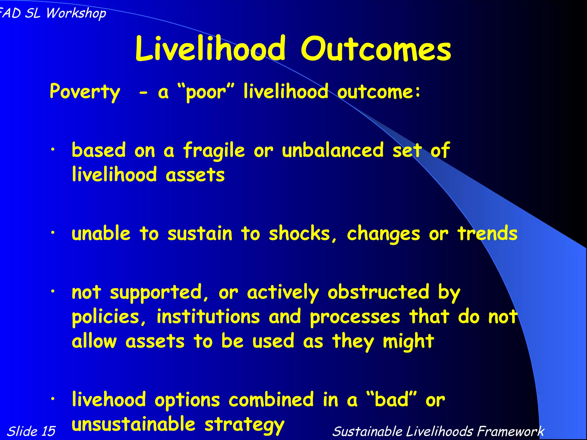 Sustainable Livelihoods Framework | PPT