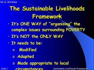 Sustainable Livelihoods Framework | PPT
