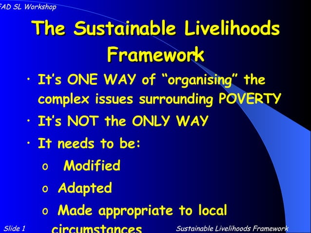 Sustainable Livelihoods Framework | PPT