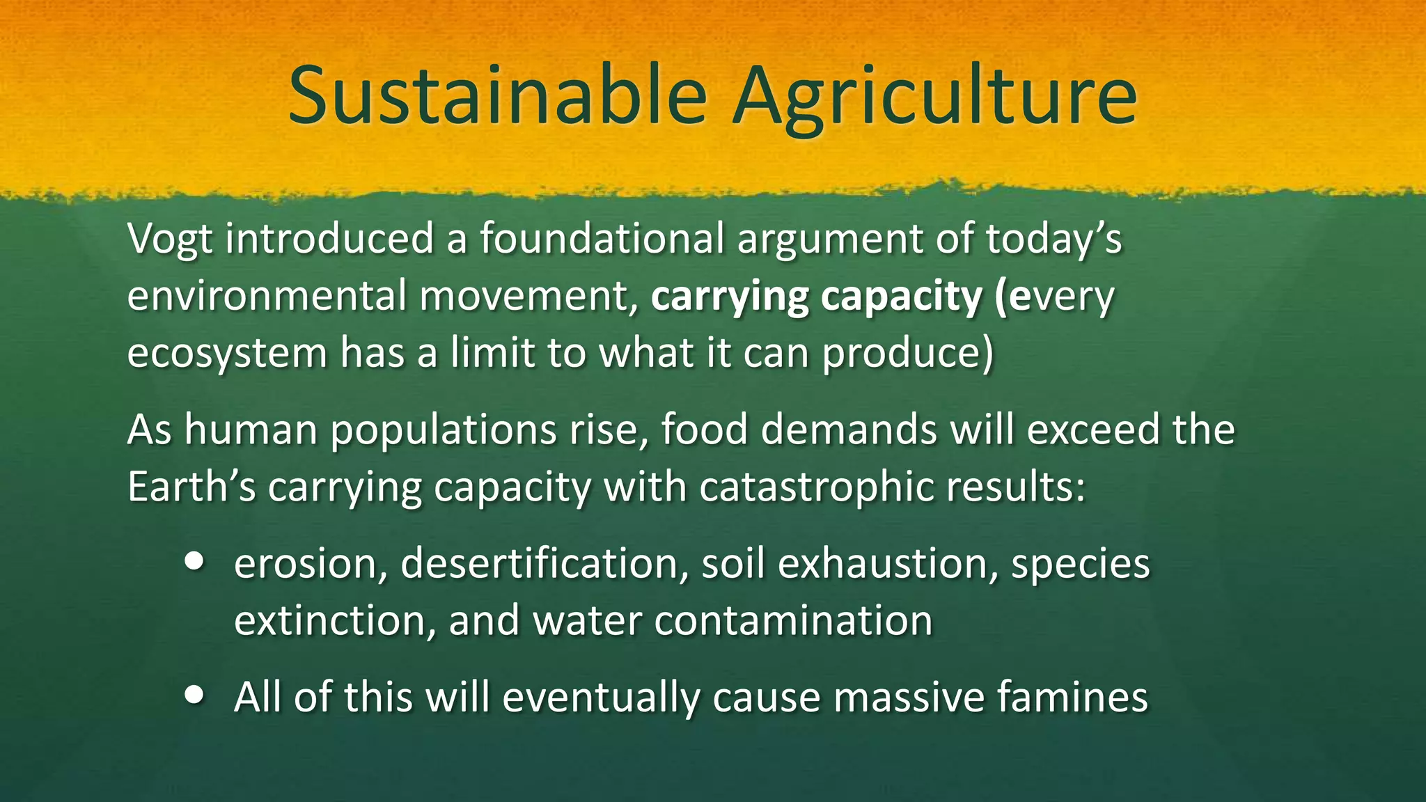 Sustainable Agriculture and the Future of Food | PPTX