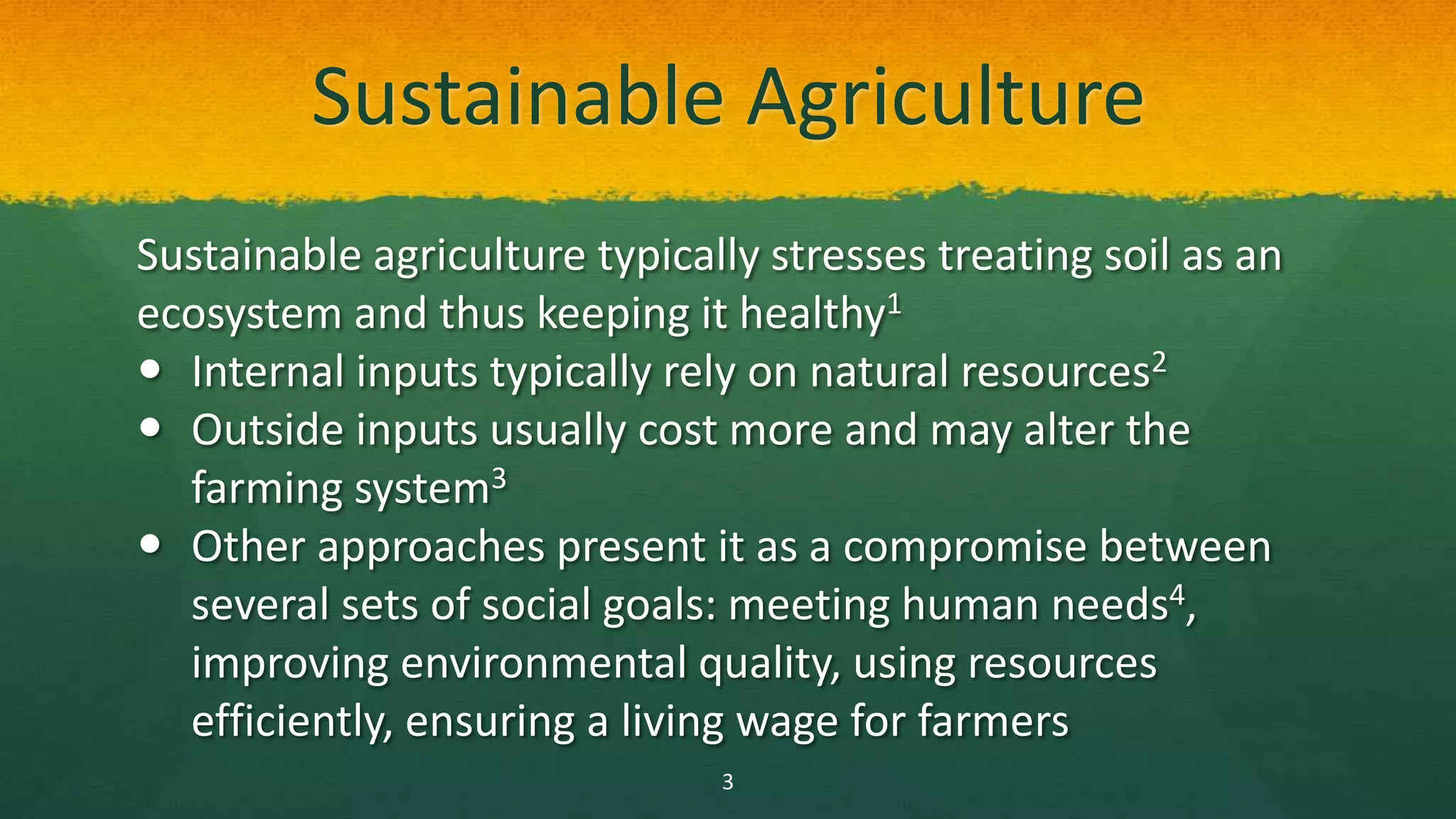 Sustainable Agriculture and the Future of Food | PPTX