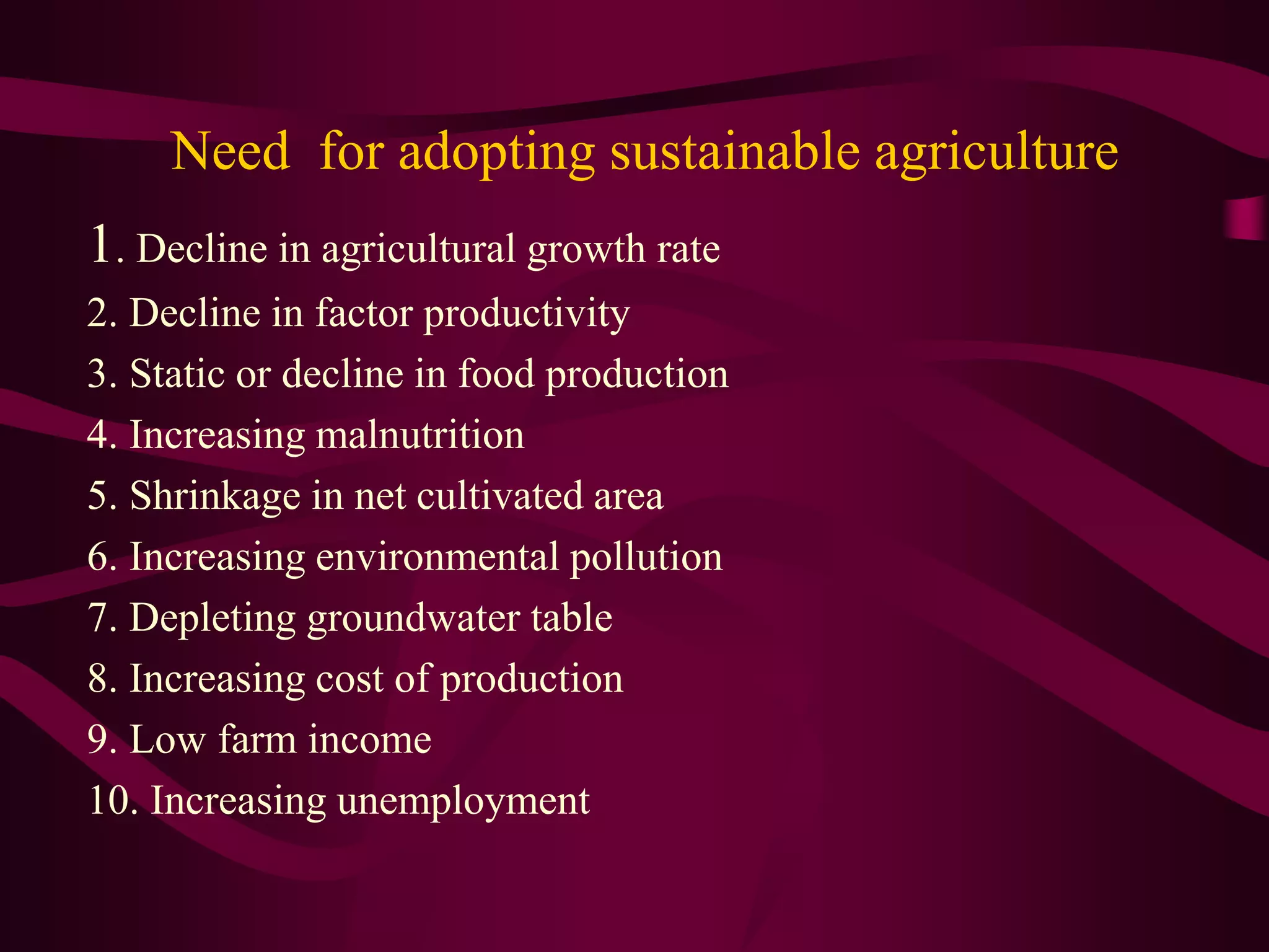 Sustainable Agriculture: Concept Adaptation and Mitigation | PPTX