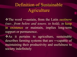 Sustainable Agriculture: Concept Adaptation and Mitigation | PPTX