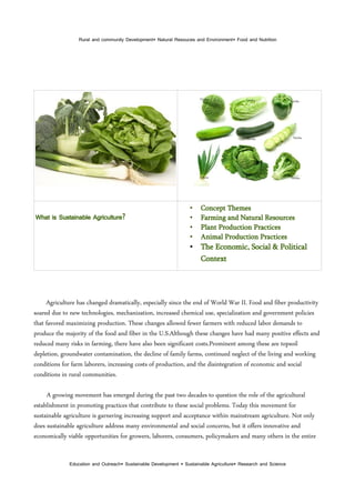 Sustainable Agriculture And Environmental Protection Usda Weri Nri Un | PDF