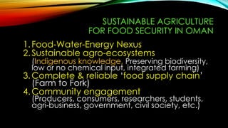 Sustainable agriculture for food security