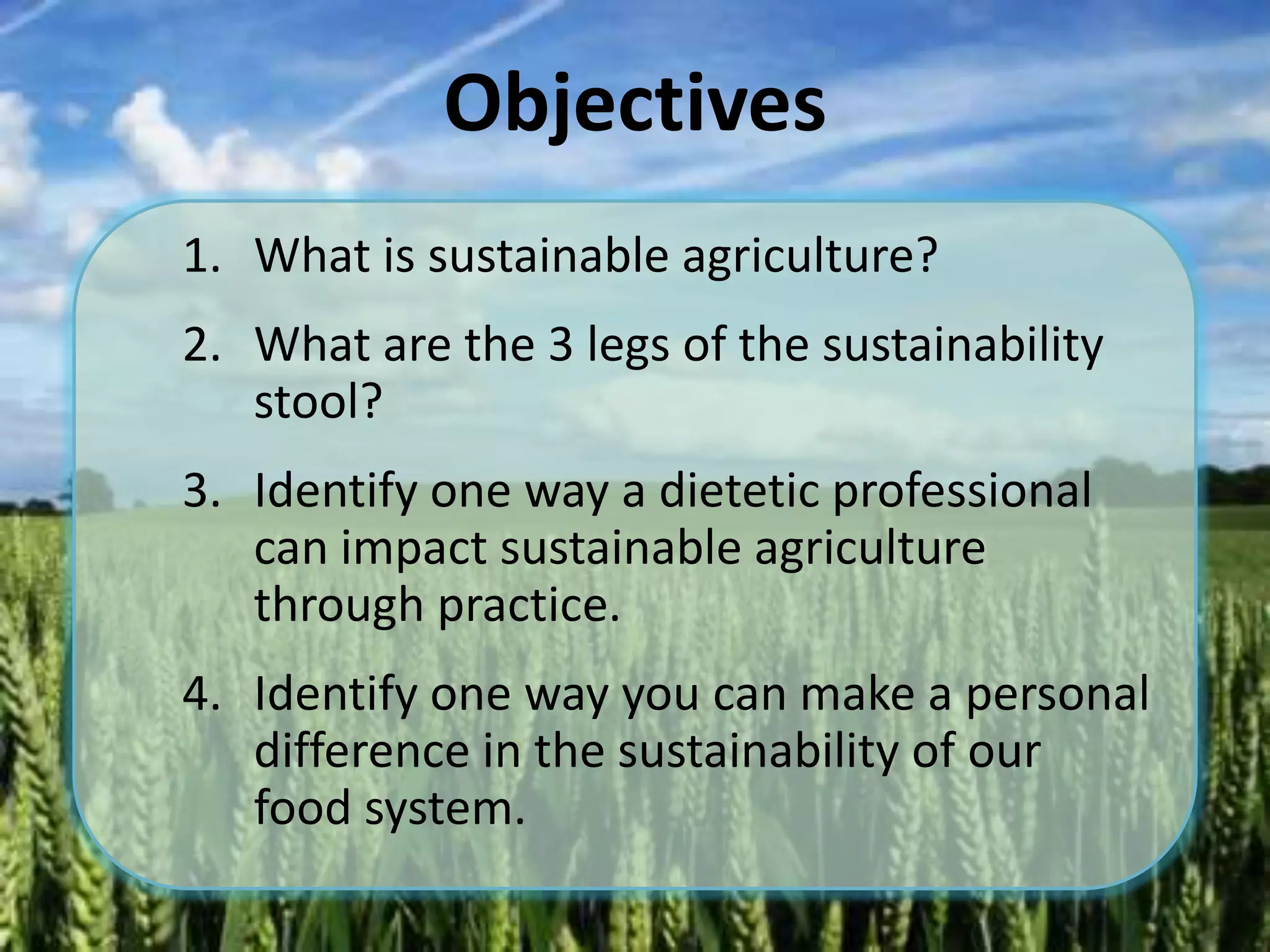 Sustainable Agriculture Presentation | PPTX