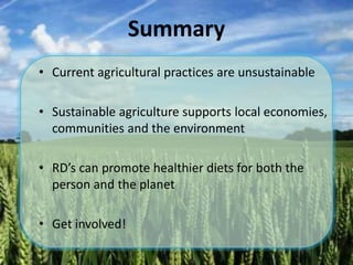 Sustainable Agriculture Presentation | PPTX