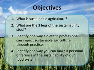 Sustainable Agriculture Presentation | PPTX