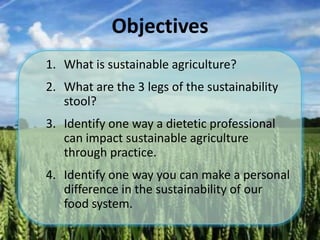 Sustainable Agriculture Presentation | PPTX
