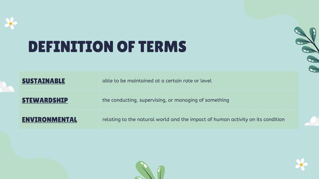 SUSTAINABLE AND ENVIRONMENTAL STEWARDSHIP.pptx | Environmental Services ...