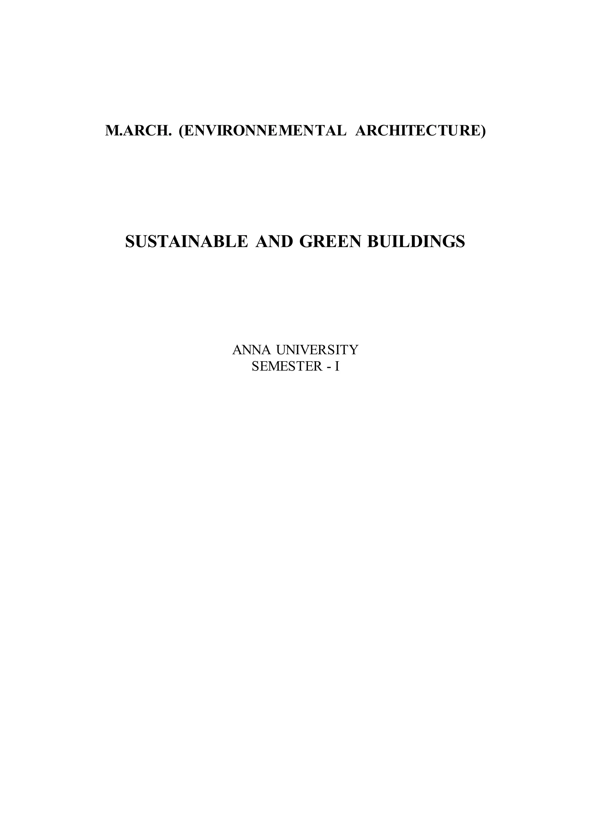 Sustainable and green buildings | DOCX