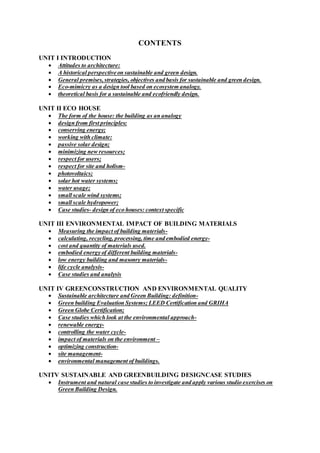 Sustainable and green buildings | DOCX