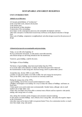 Sustainable and green buildings | DOCX