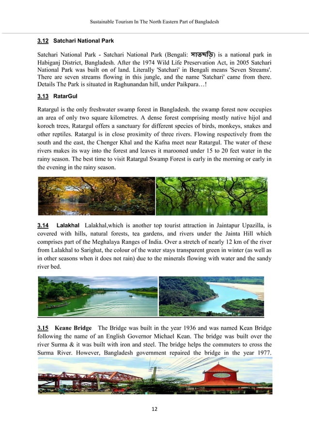 Sustainable Tourism in Sylhet | PDF