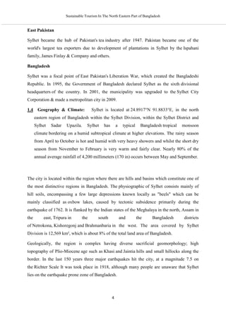 Sustainable Tourism in Sylhet | PDF