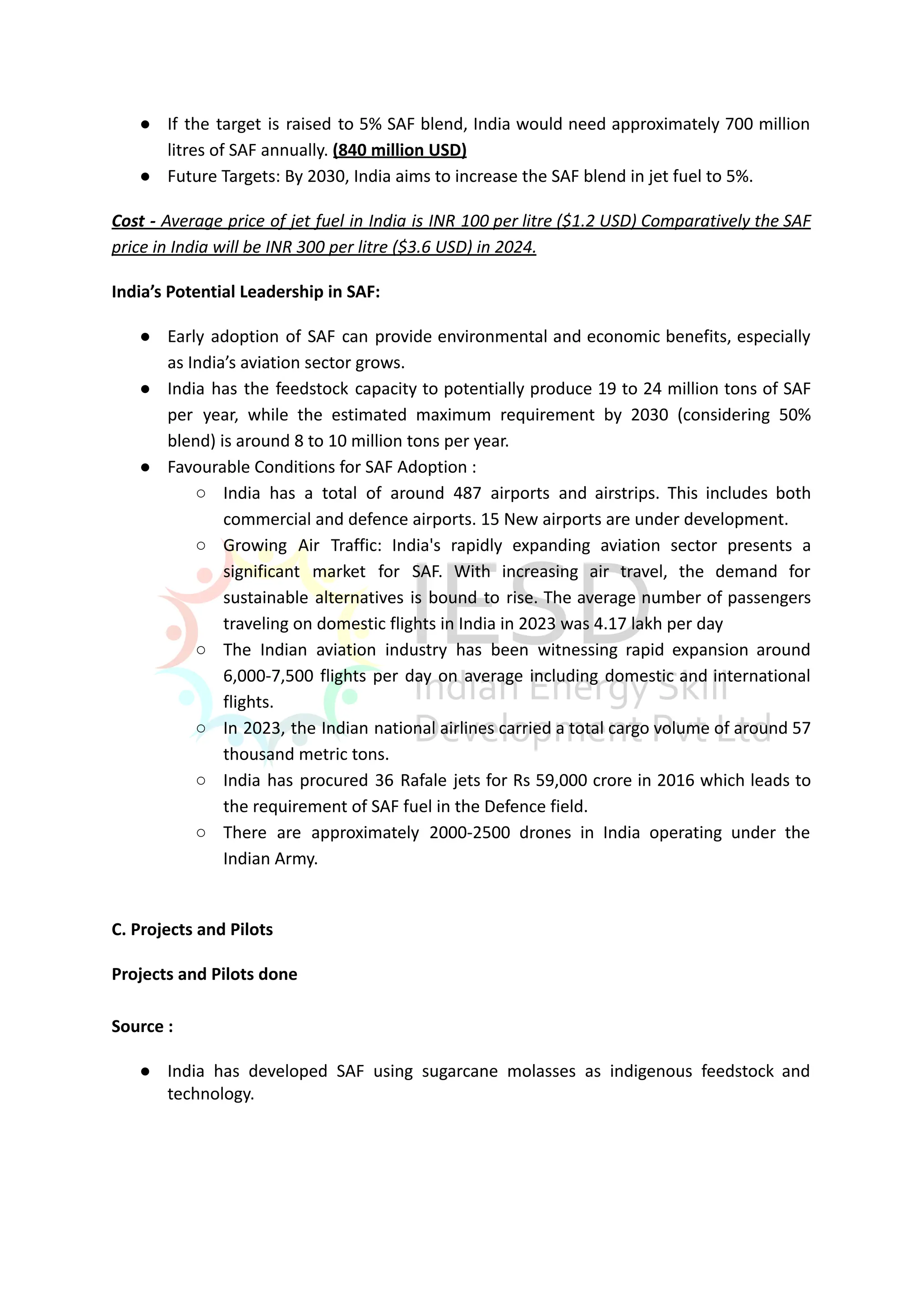 Sustainable Aviation Fuel (SAF) a type of Biofuel | PDF