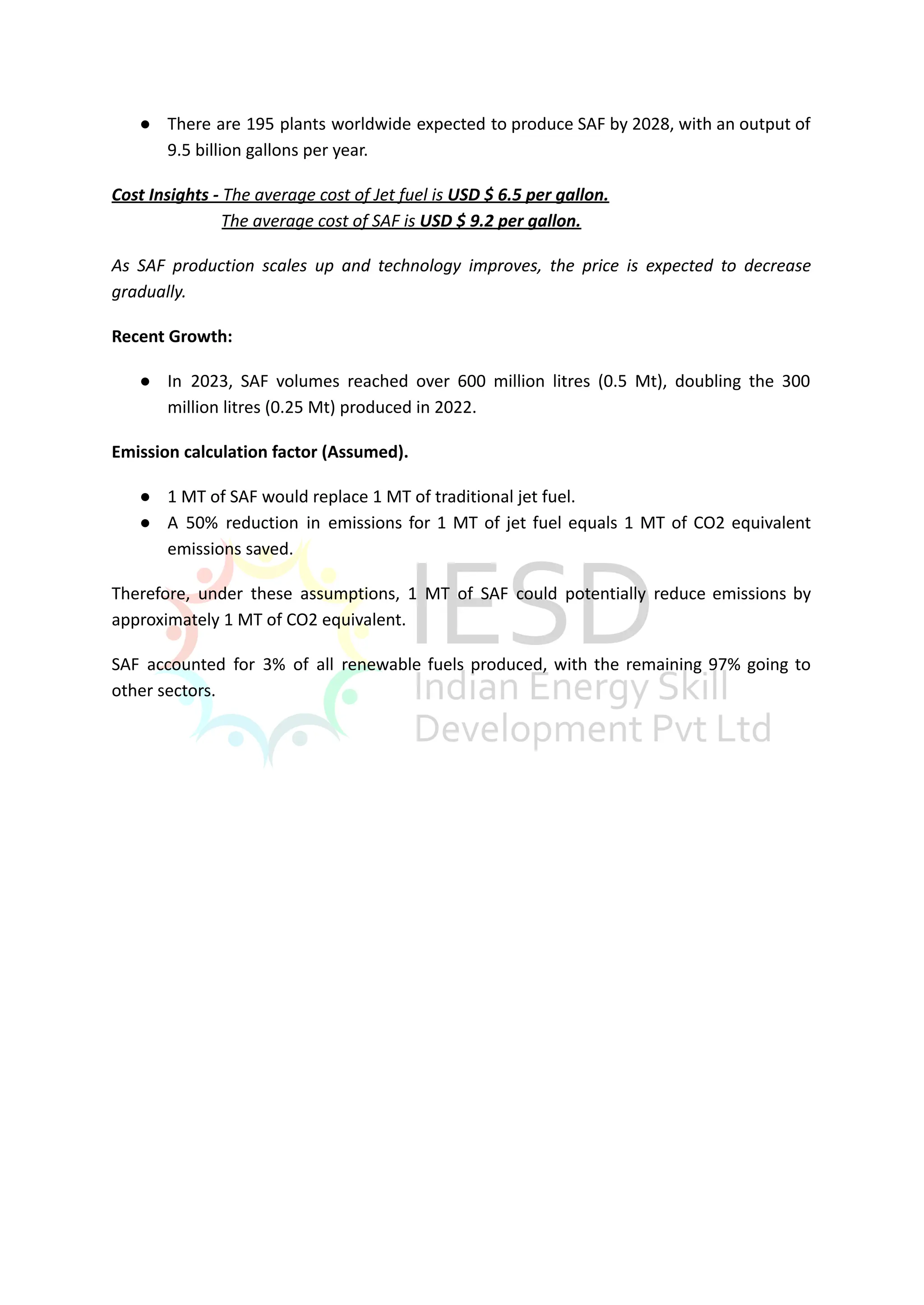 Sustainable Aviation Fuel (SAF) a type of Biofuel | PDF