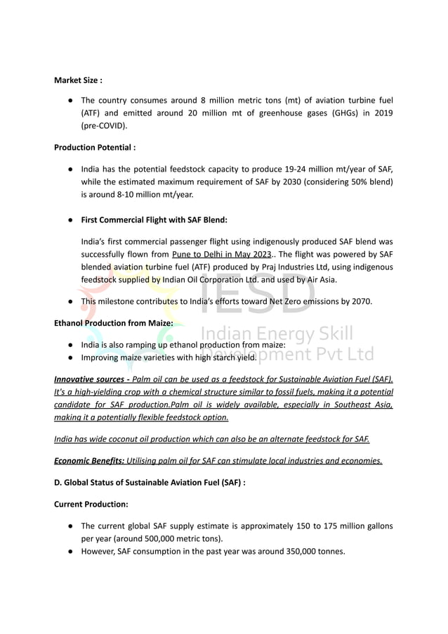 Sustainable Aviation Fuel (SAF) a type of Biofuel | PDF