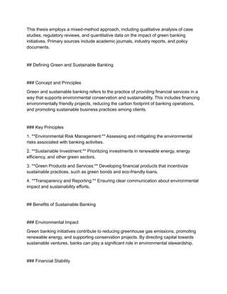 Green and Sustainable Banking: A Pathway to Environmental ...