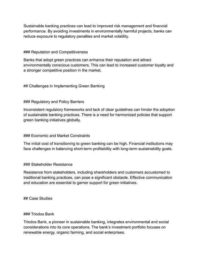 Green and Sustainable Banking: A Pathway to Environmental ...