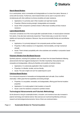 Sustainable Binders for Thermal Insulation | PDF