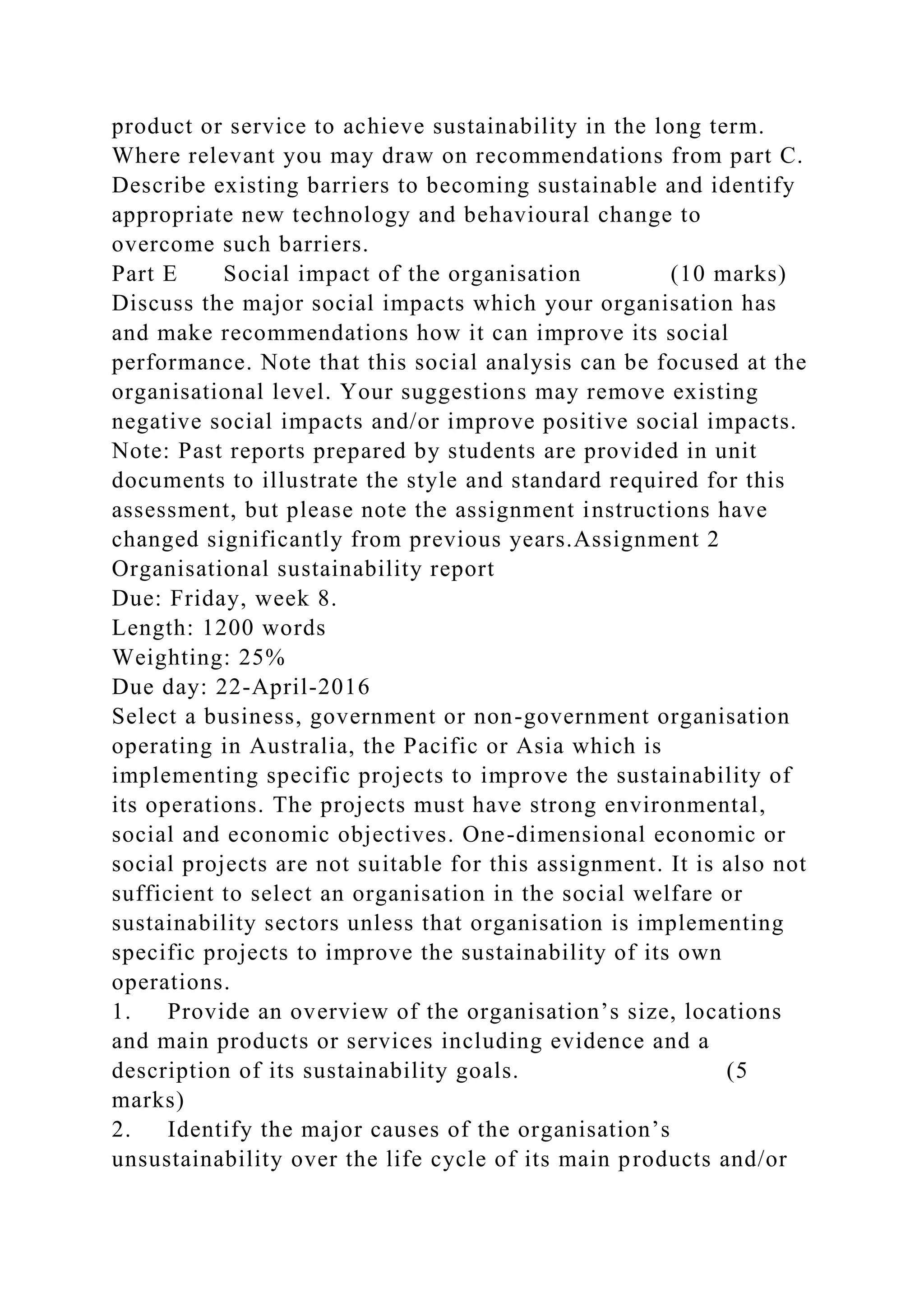 Sustainable business managementAssessment detailsAssignment du.docx