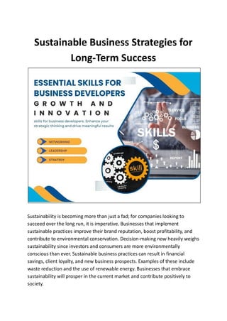 Sustainable Strategies for Long-Term Business Success | PDF