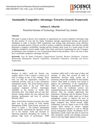 SustainableCompetitiveAdvantage.pdf | Mechanical and Industrial Engineering Industry | Industries
