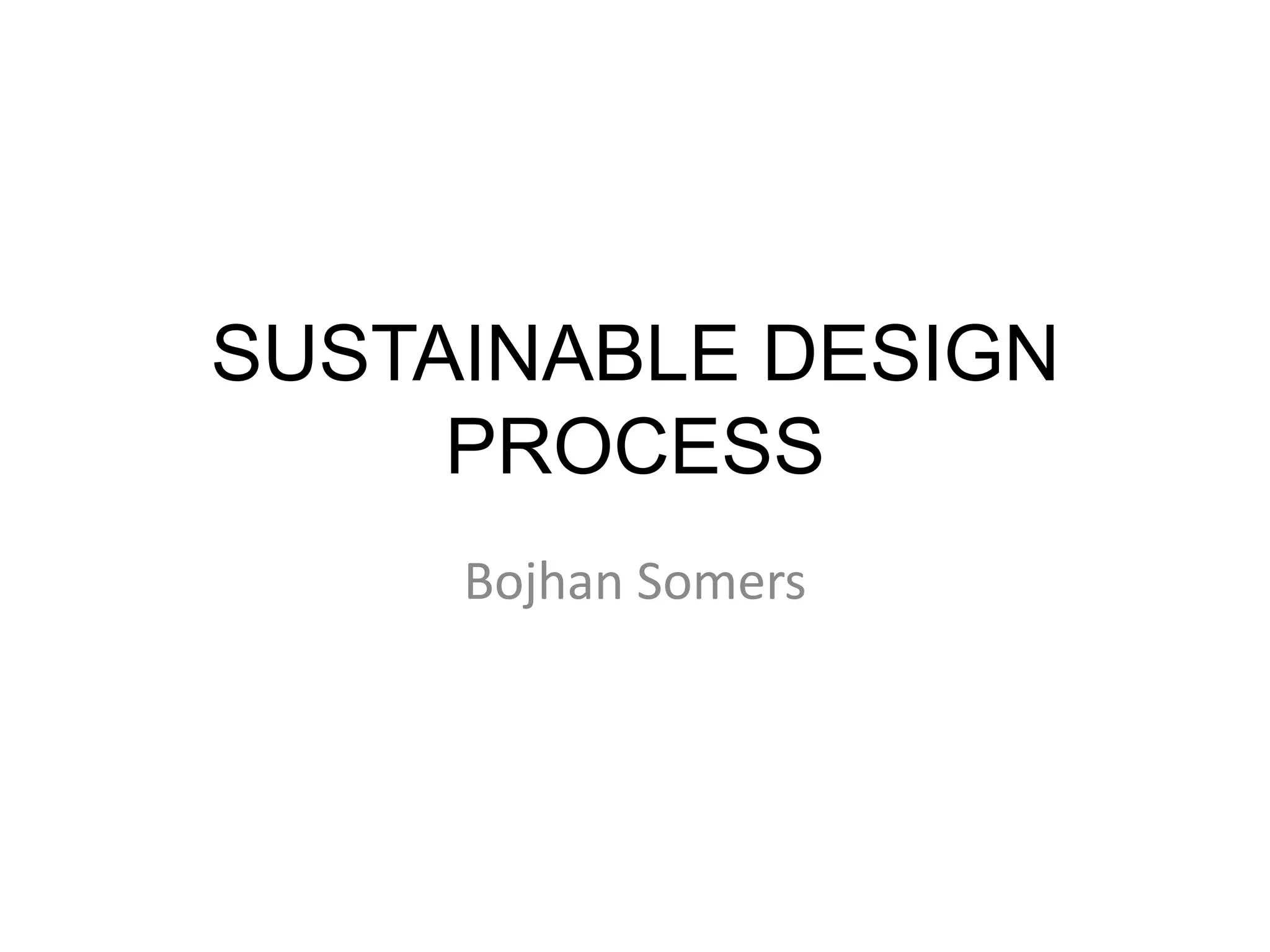Sustainable Design Process | PPTX