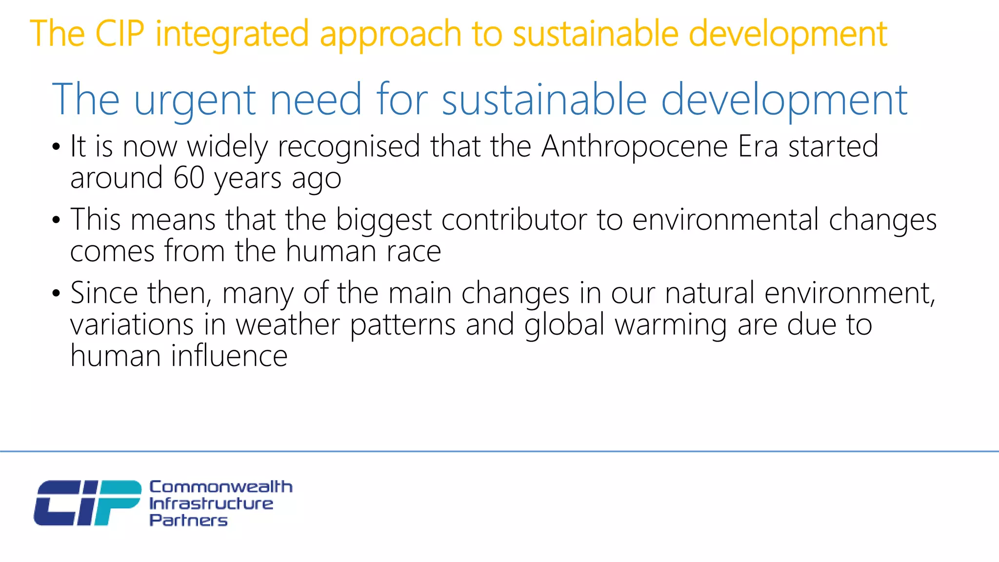 CIP integrated approach to sustainable development | PPTX